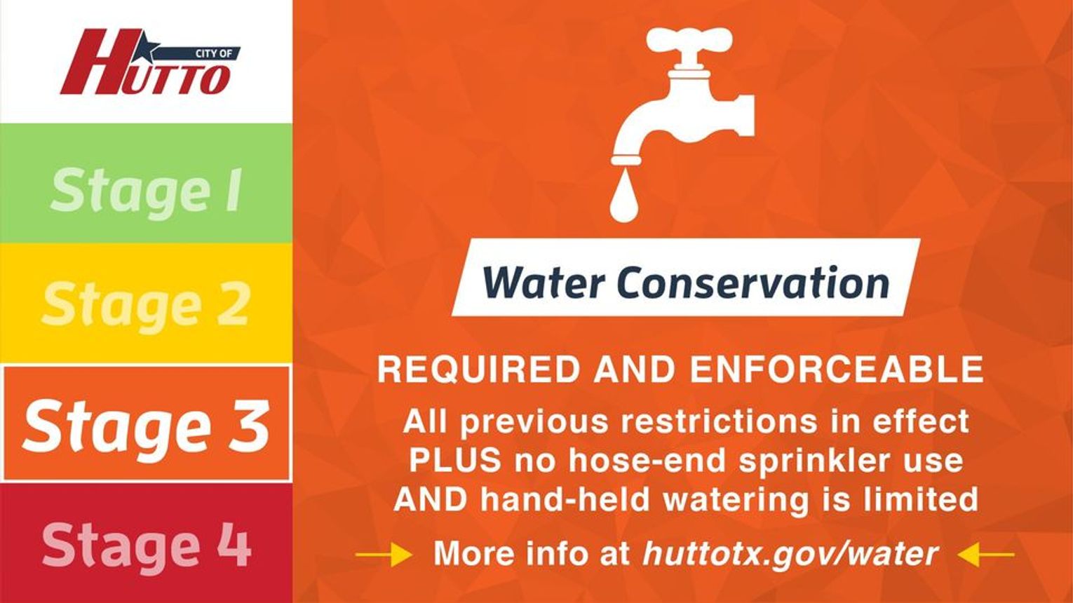 Hutto moves to stricter water conservation