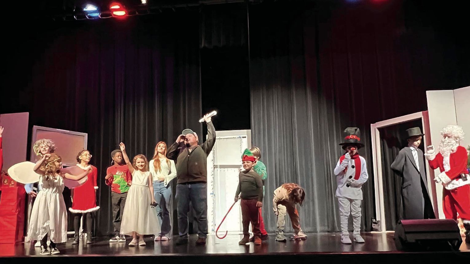 Young actors perform play