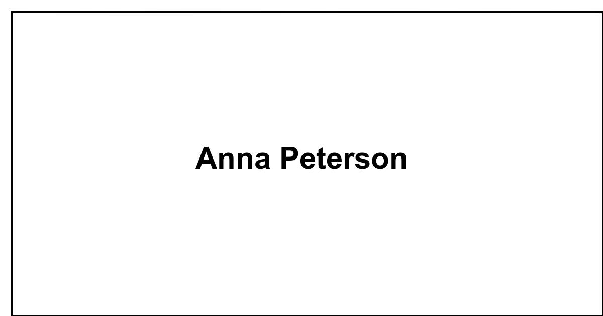 Obituary: Anna Peterson