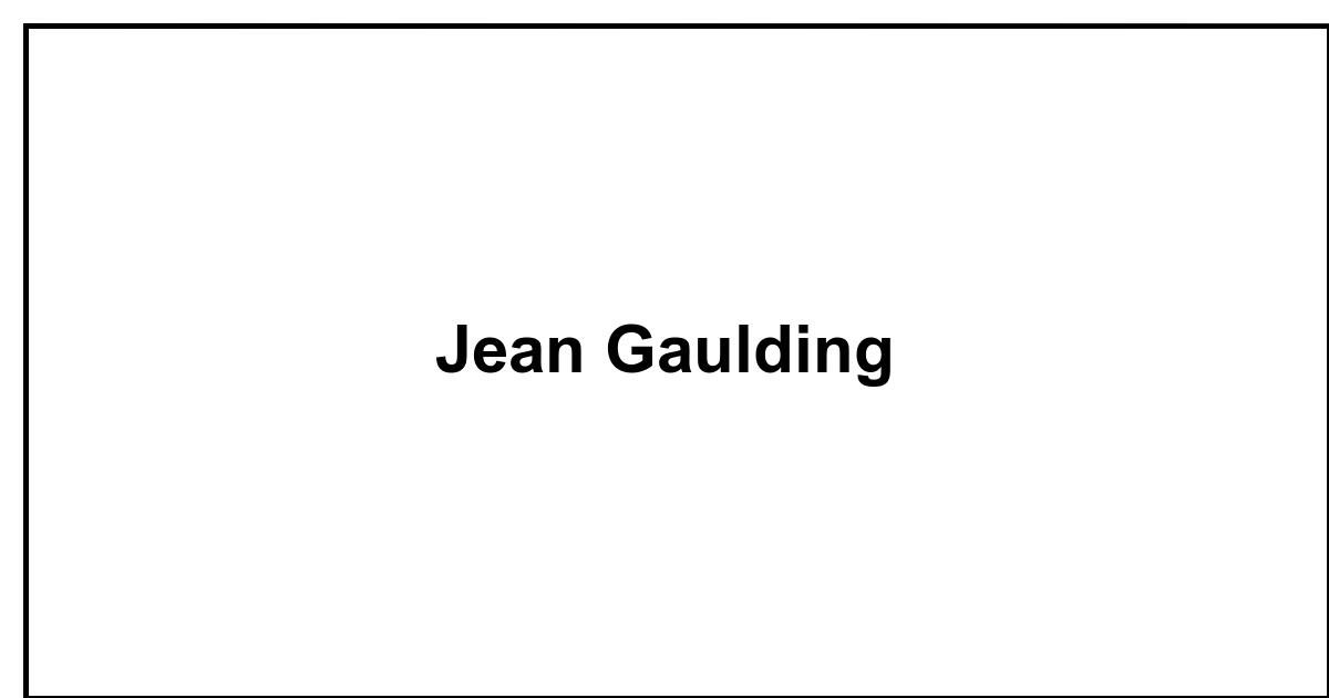 Obituary: Jean Gaulding