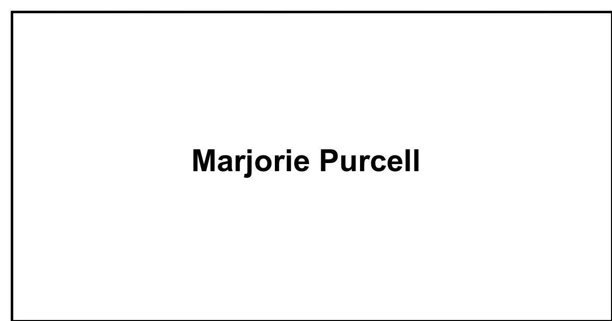 Obituary: Marjorie Purcell