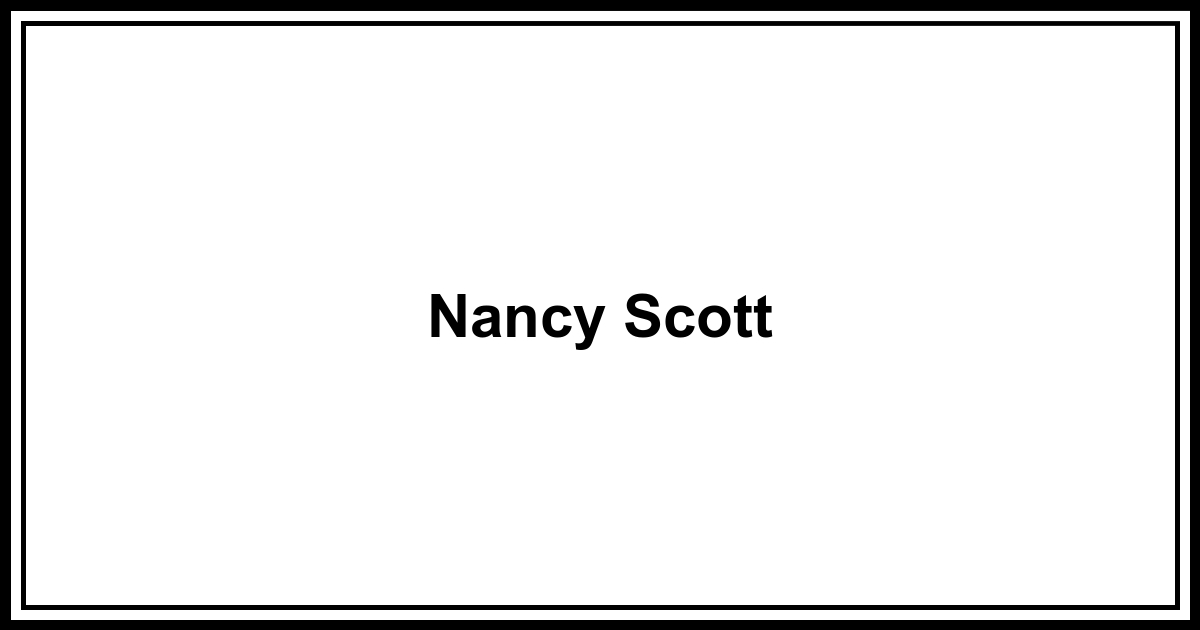 Obituary: Nancy Scott